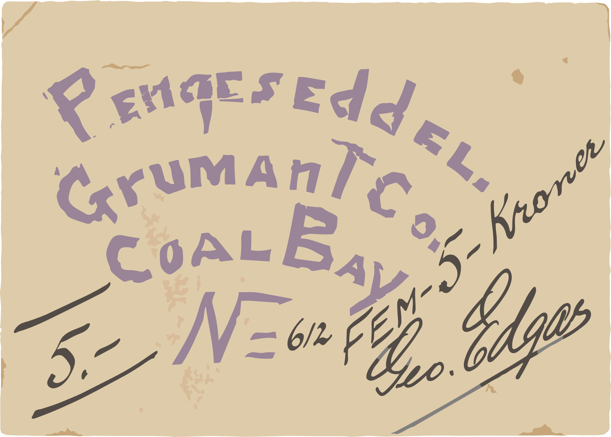 Digital reproduction of Grumant City note.